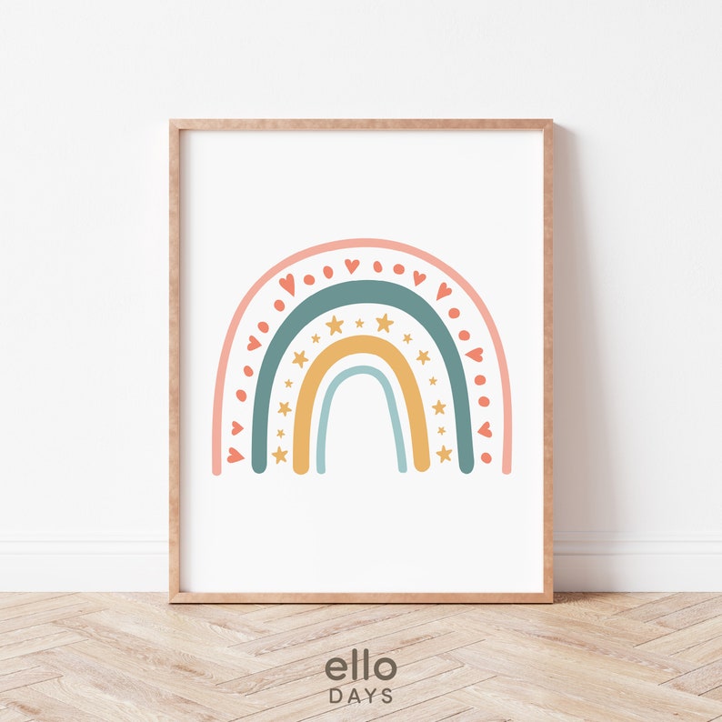 In Our Class We Are Family Rainbow Wall Print Bundle, Muted Colors ...