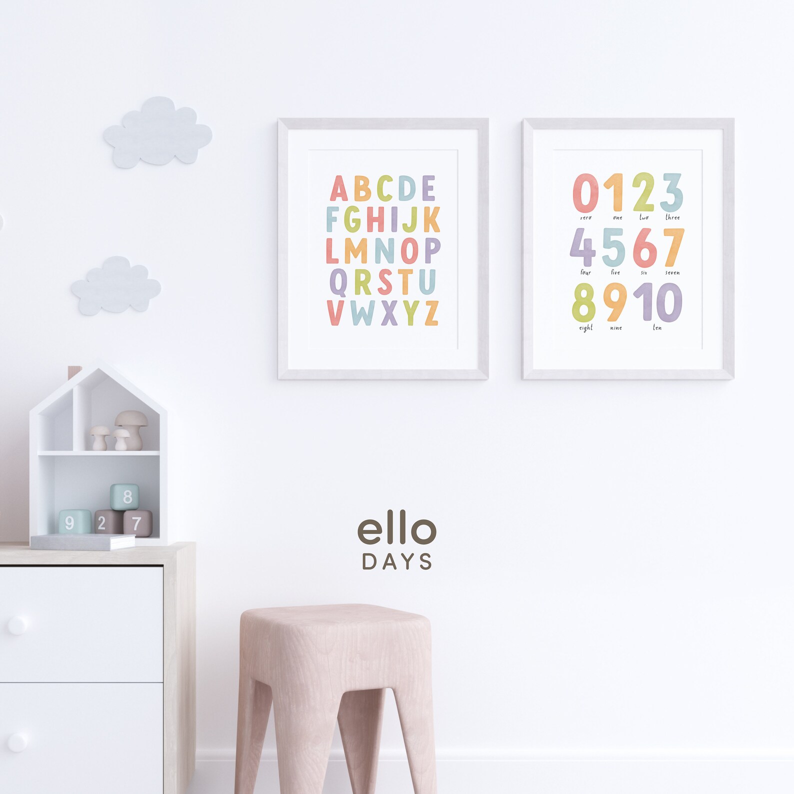 Alphabet Numbers 1-10 Printable Wall Art Bundle Rainbow - Etsy