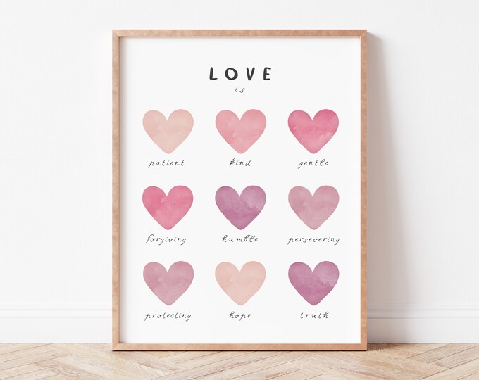 Valentine Positive Affirmations Wall Art, Pink Valentine Decor Print ...