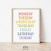 Rainbow Days of the Week Printable Wall Art Poster Educational Poster ...