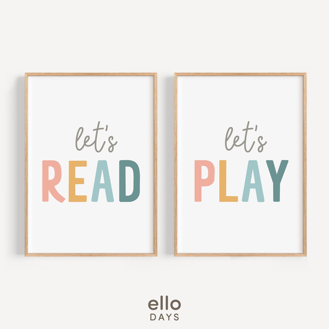 Read Play Playroom Signs, Montessori Playroom Decor, Classroom ...