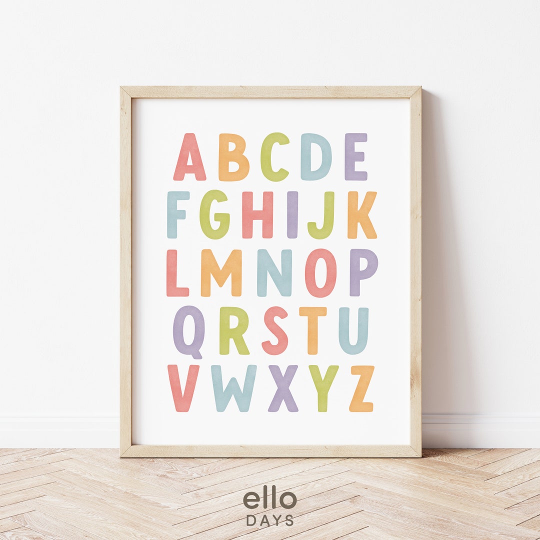 Rainbow Alphabet Printable Wall Art Poster | Educational ABC Poster ...