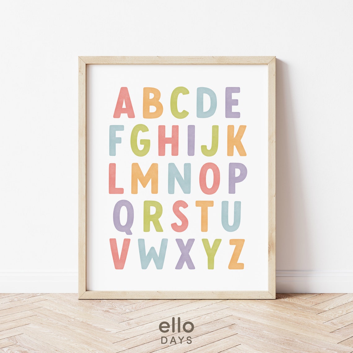 Rainbow Alphabet Printable Wall Art Poster Educational ABC Poster Kids ...
