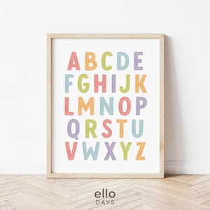 Rainbow Alphabet Printable Wall Art Poster | Educational ABC Poster ...