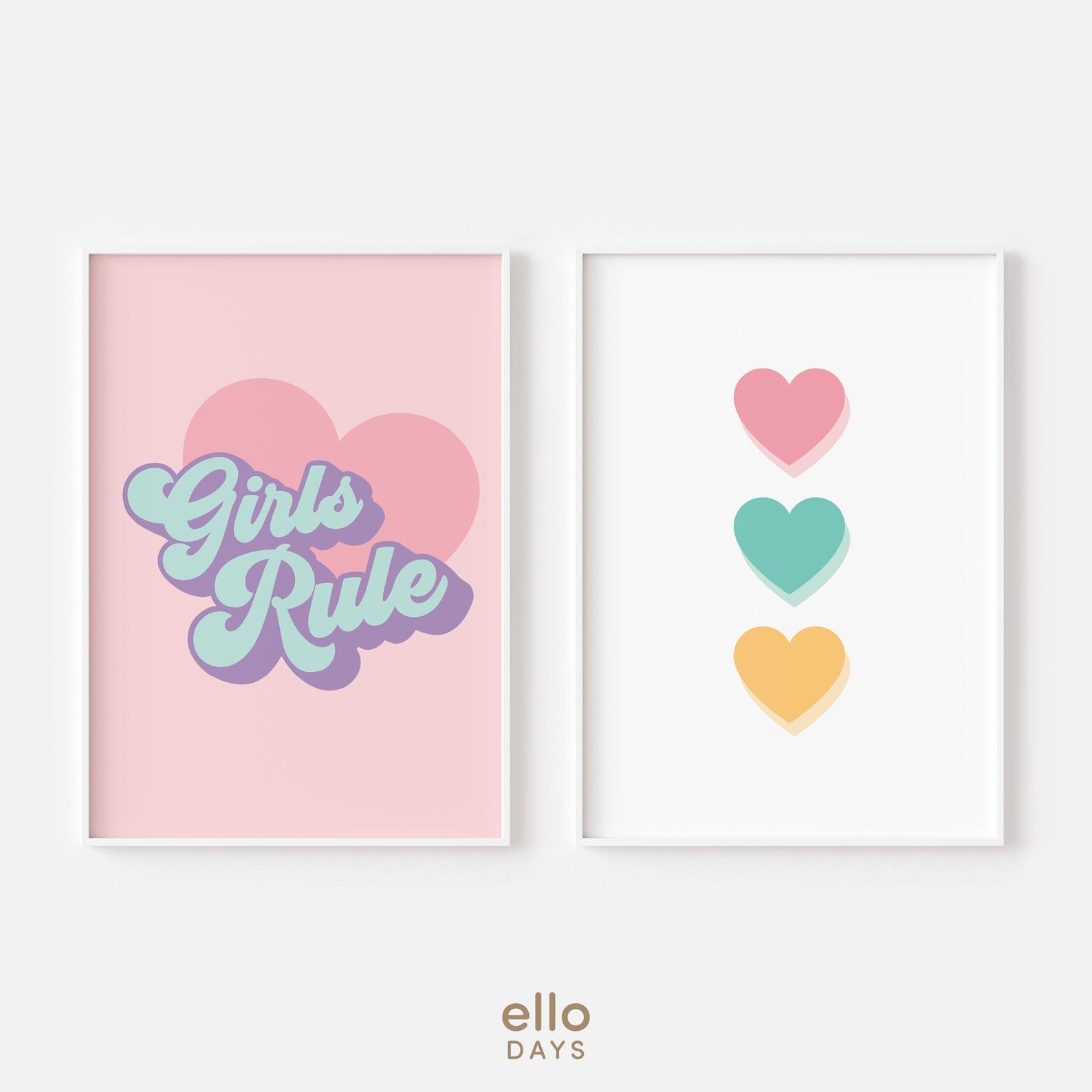 Girl Room Decor Posters Gallery Wall Set of 6, Girl Playroom Prints ...