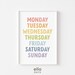 Rainbow Days of the Week Printable Wall Art Poster Educational Poster ...
