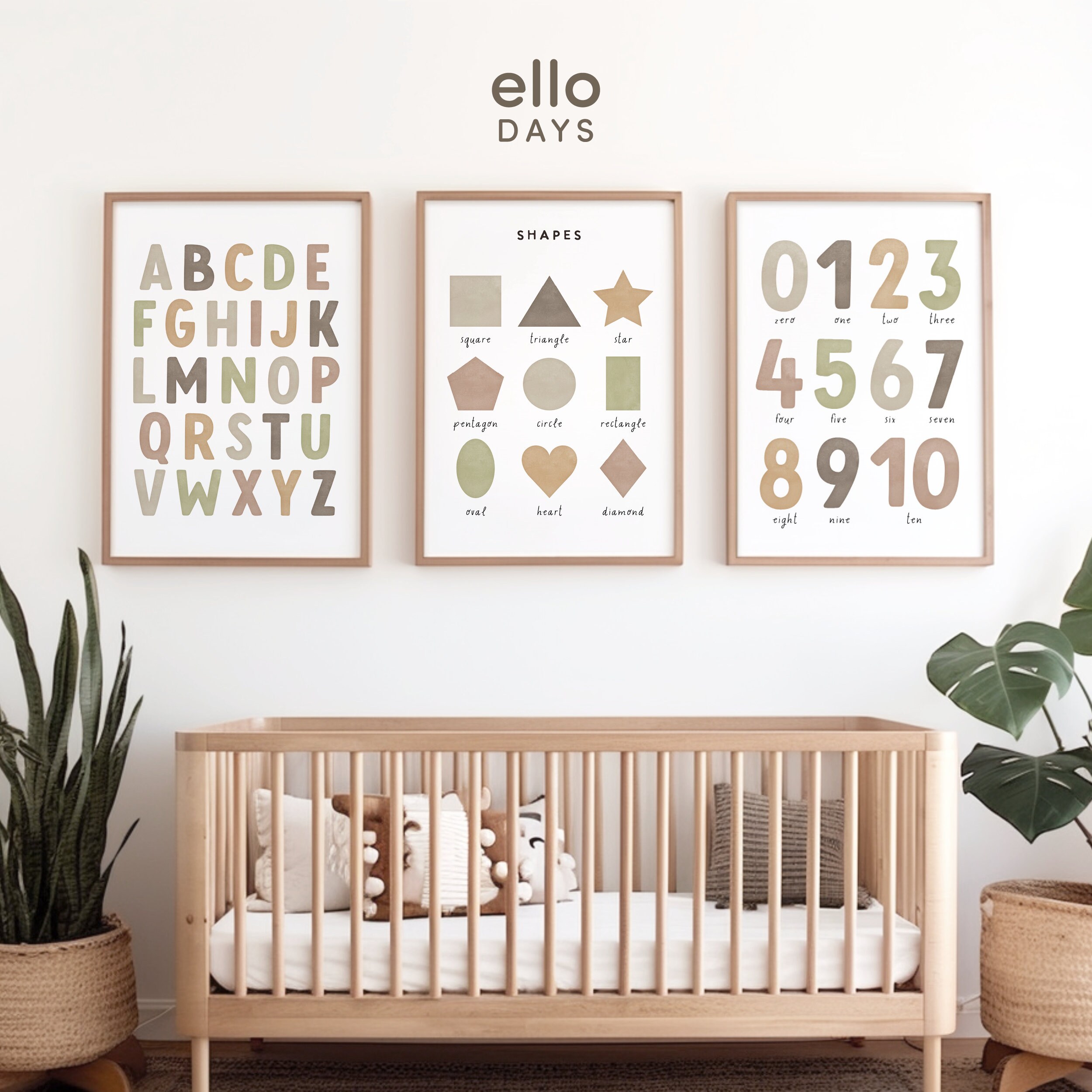 Neutral Educational Posters Set of 6, Boho Classroom Learning Decor ...