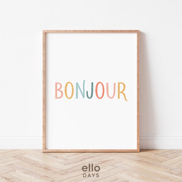 Bonjour Sign - Etsy