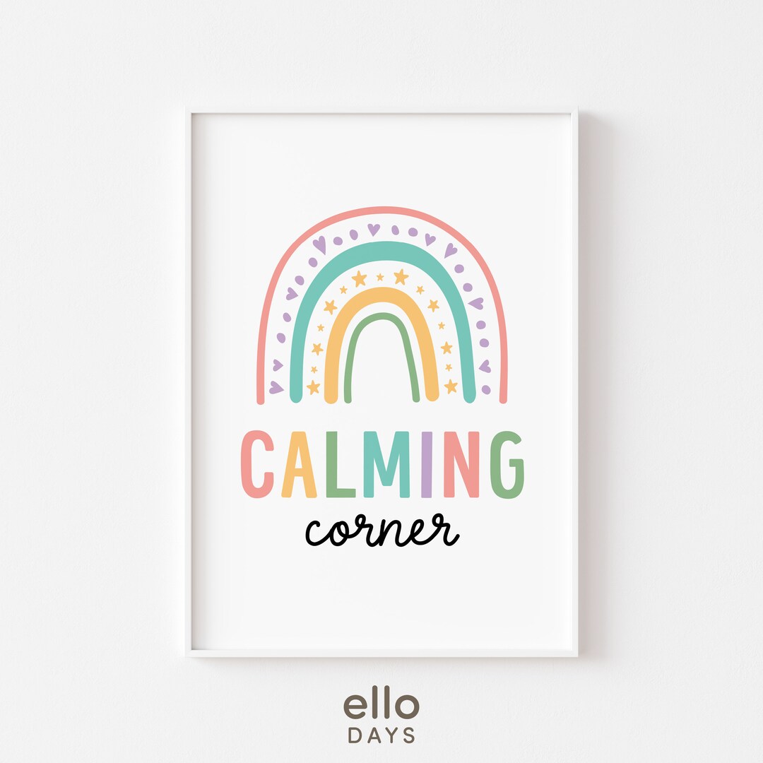 Calming Corner Rainbow Wall Print, Calm Down Corner Classroom Wall ...