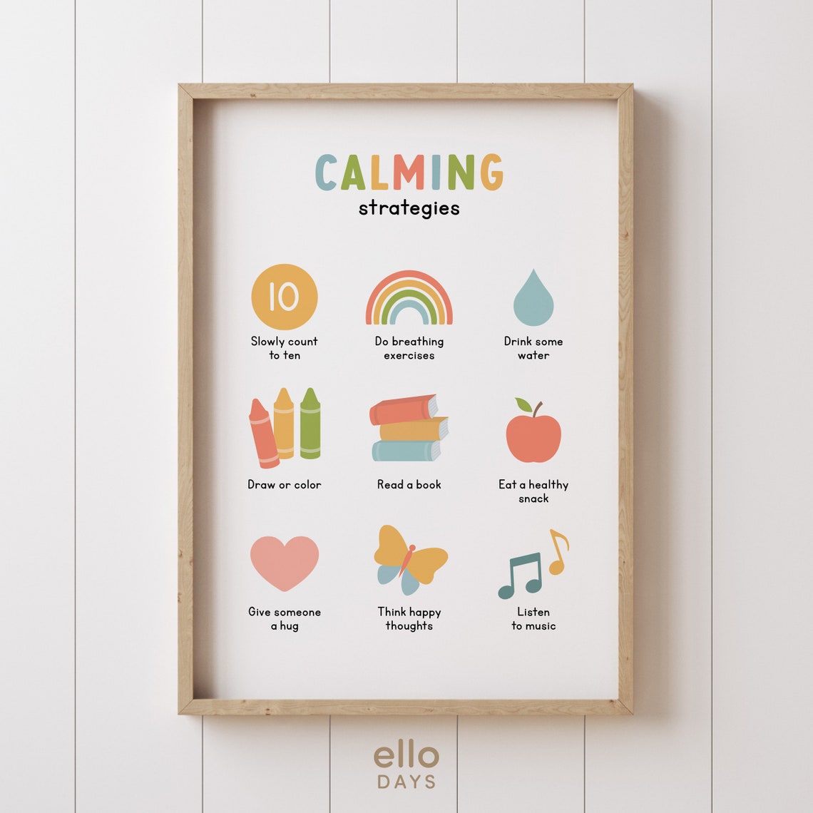 Calming Strategies Therapy Poster, Calming Corner, Mental Health Poster ...