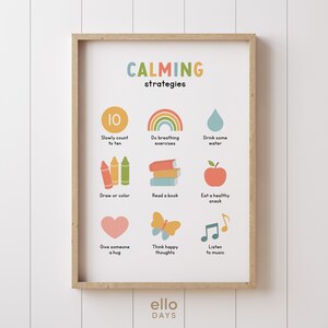 Calming Strategies Therapy Poster, Calming Corner, Mental Health Poster ...