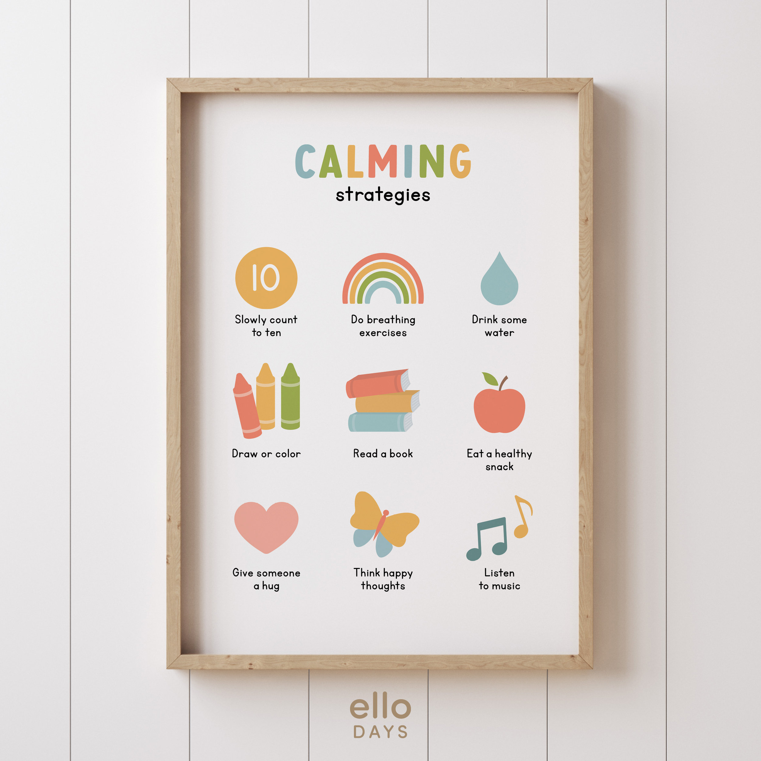 Calming Strategies Therapy Poster, Calming Corner, Mental Health Poster ...