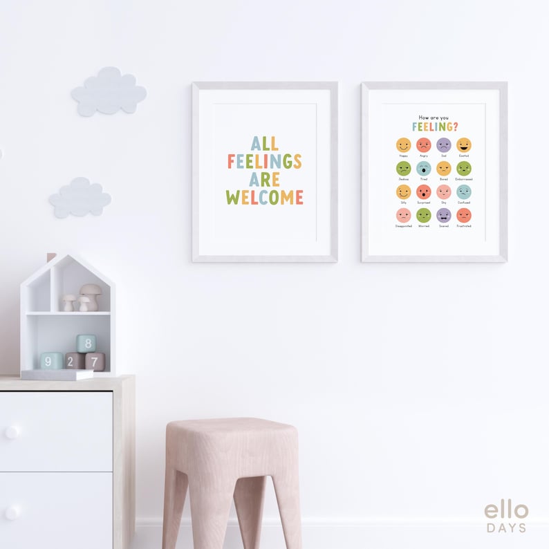 All Feelings Are Welcome Feelings Chart Poster Bundle, School Counselor ...