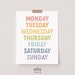 Rainbow Days of the Week Printable Wall Art Poster Educational Poster ...