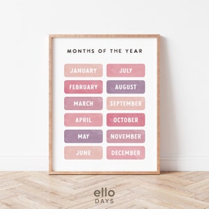 Calendar Chart for Classroom Decoration, Months of the Year Learning ...