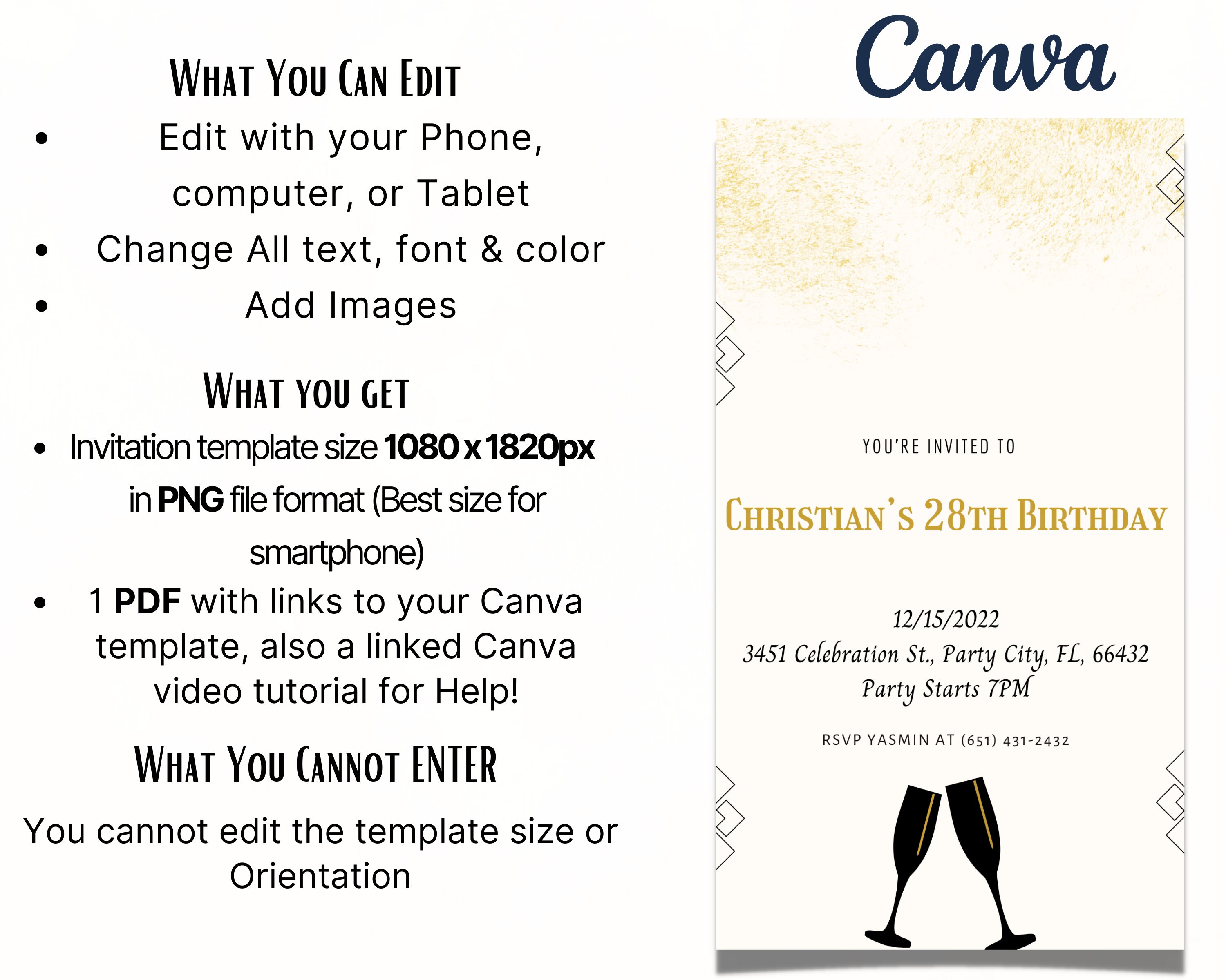 Digital Birthday Party Invitation, Birthday Party E-invites, Birthday ...