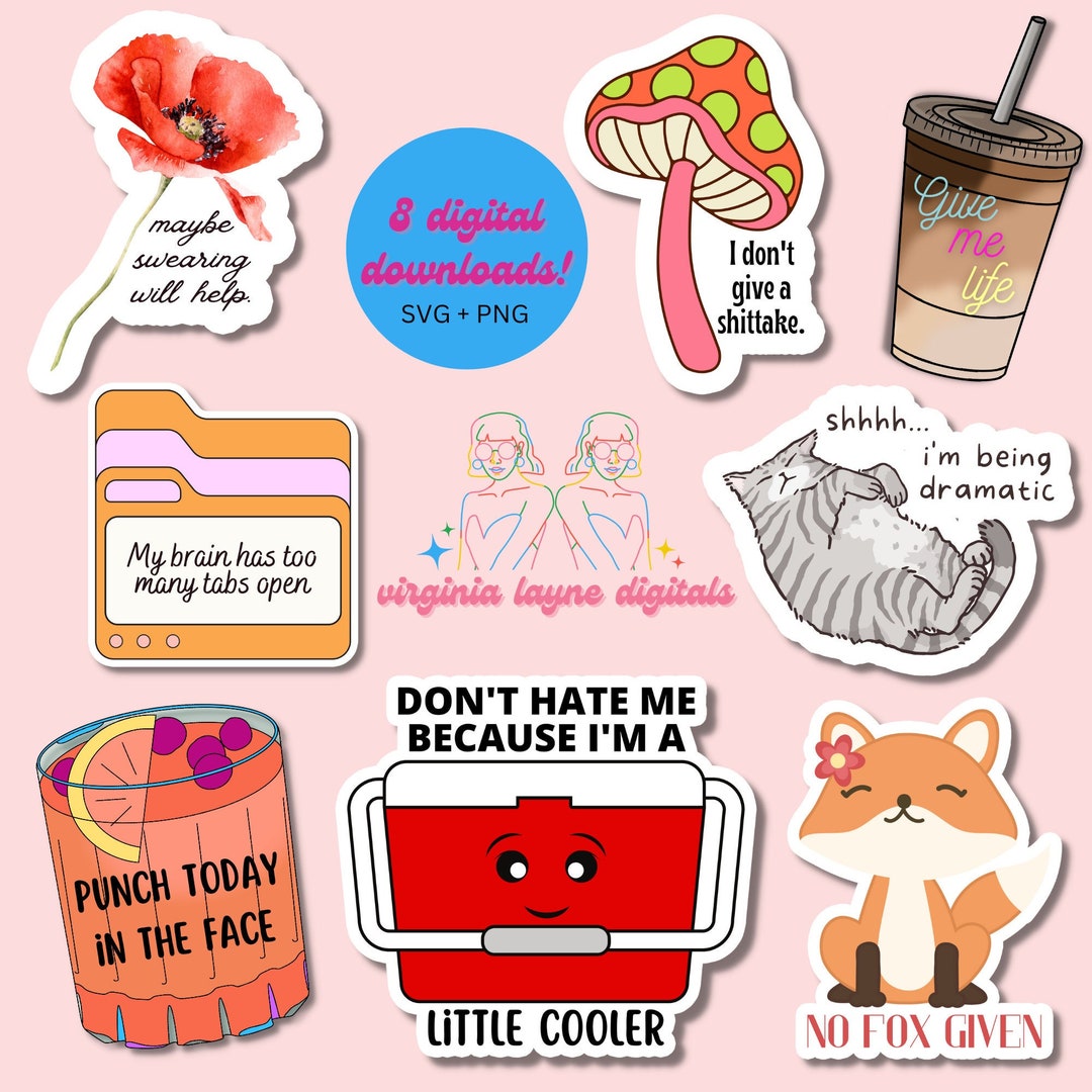 Sarcastic and Funny Quotes Stickerbundle | Funny Stickers Bundle ...
