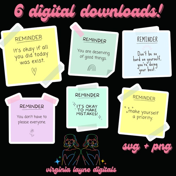 Mental Health Post It Note Svg - Etsy