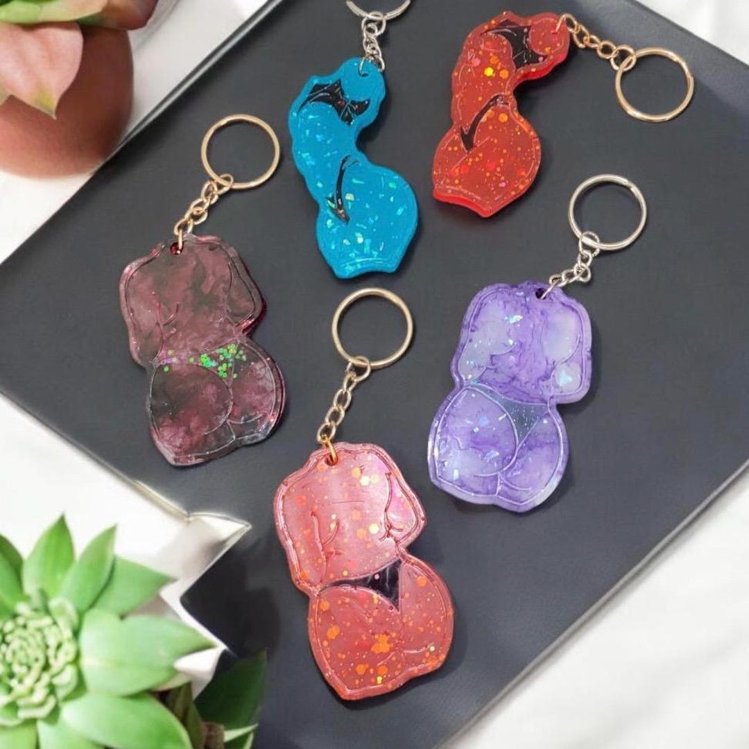 Glitter Resin “goddess” Curvy & Thin Female Body Keychains/body ...