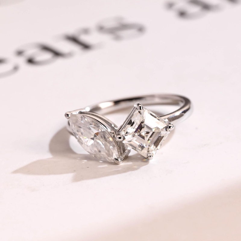 Double Stone Ring - Etsy