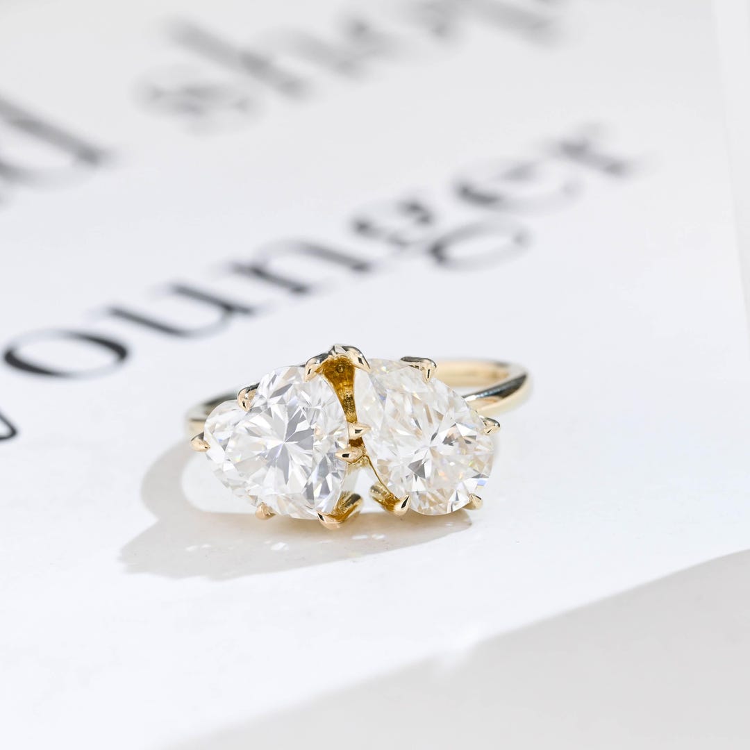 IGI Certified Toi Et Moi Heart Cut Lab Grown Diamond & Pear Lab Grown ...