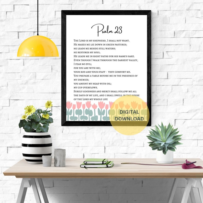 Psalm 23 Bible Verse Printable Bible Quote Scripture Wall Art - Etsy