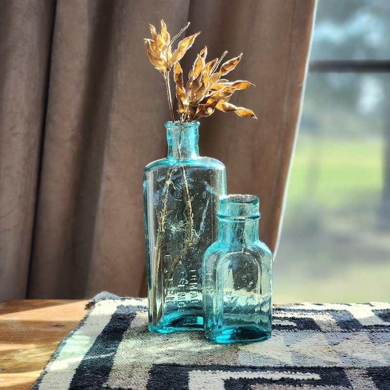 Colored Glass Bottles - Etsy