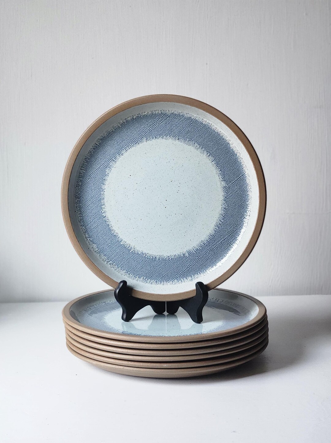 Stoneware Dinner Plates Midwinter Denim Blue and Brown Set of Seven - Etsy