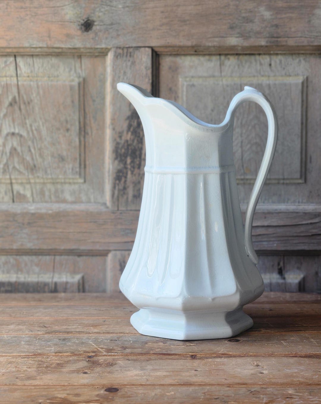 Antique Ironstone Pitcher Ewer Octagon Shape T & R Boote 19th Century ...