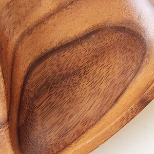 MCM Leilani Monkey Pod Wood Snack Tray Serving Bowl Three Section Wavy ...
