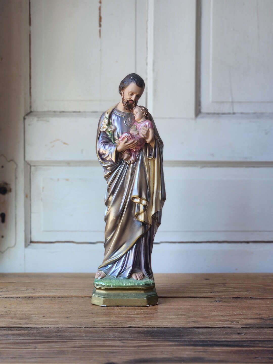 Vintage Chalkware Religious Statue Saint Joseph Made in Italy - Etsy
