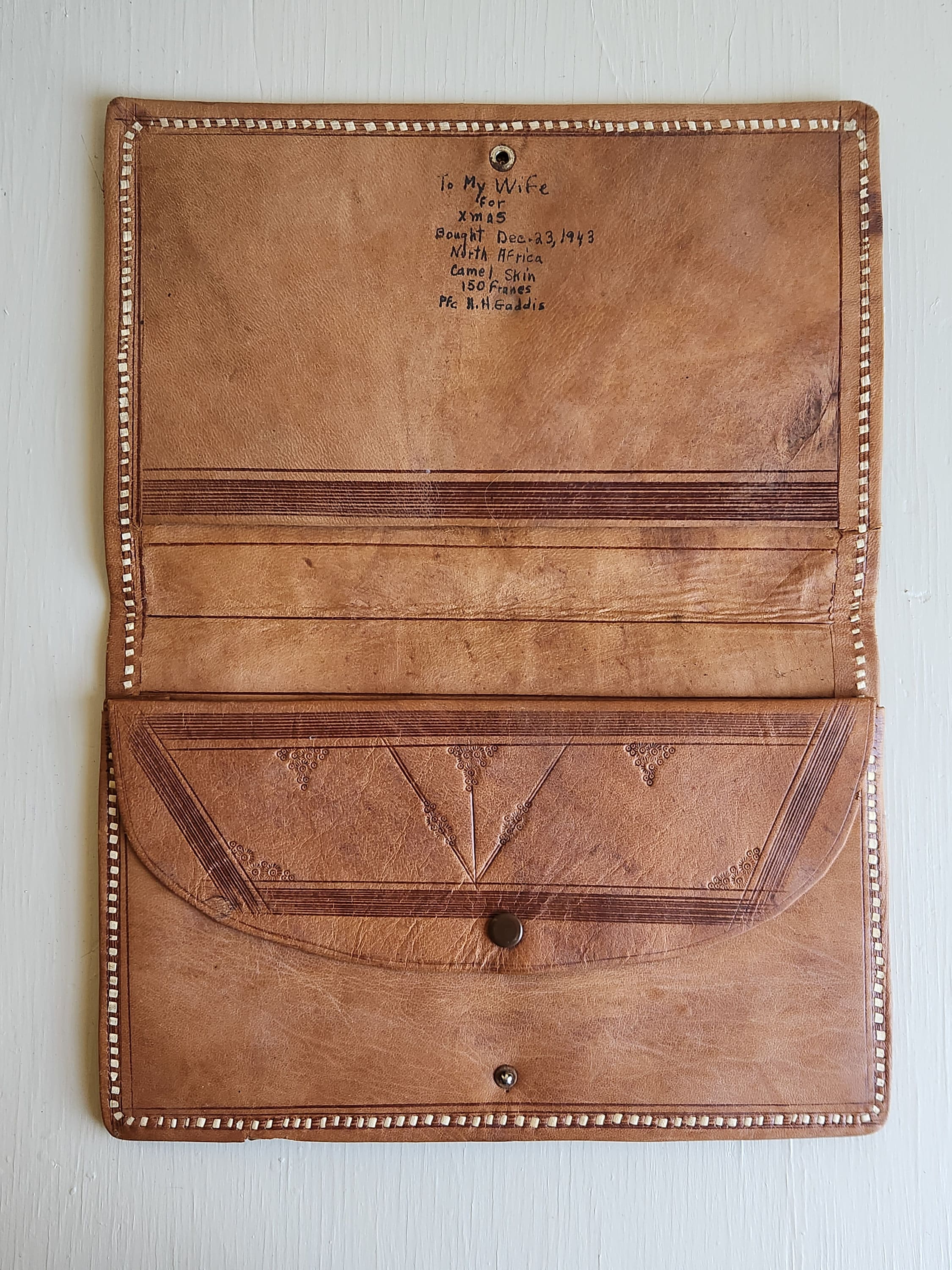 Vintage Tooled Leather Billfold Wallet Organizer Morocco - Etsy