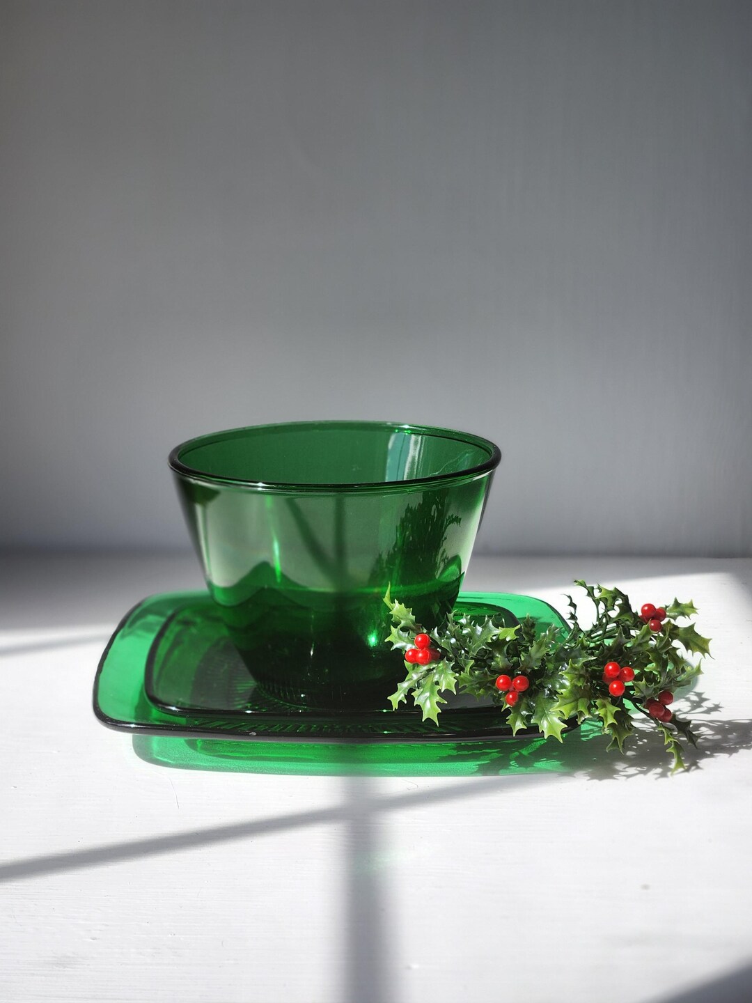 Vintage Anchor Hocking Charm Forest Green Dishes 3 Piece Set Bowl ...