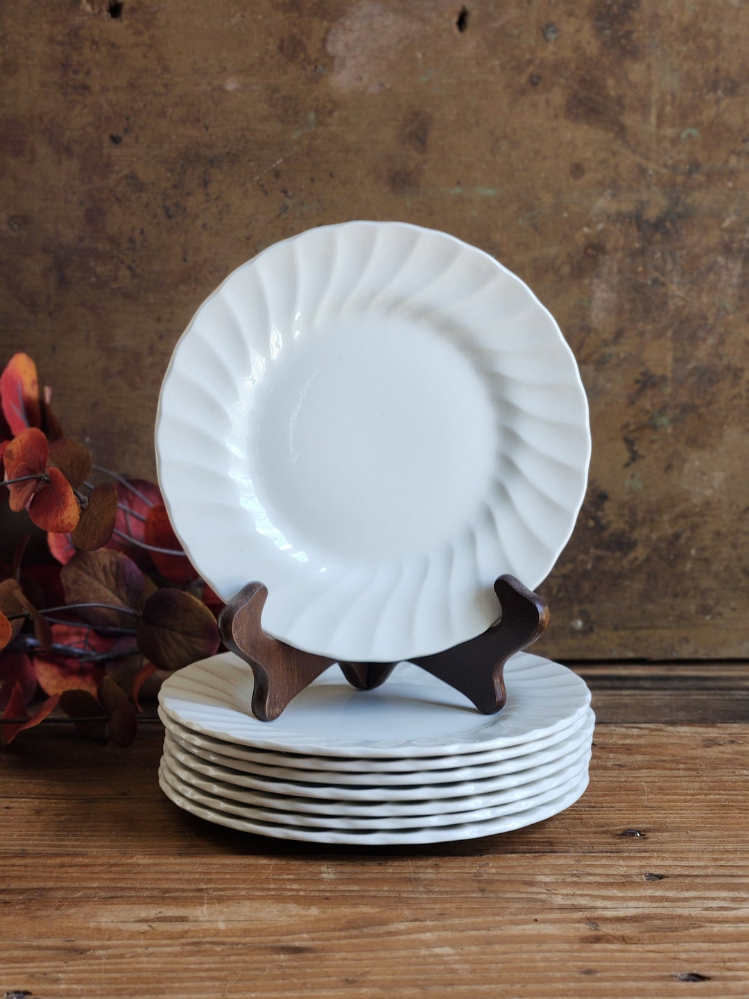 Set of Eight White Ironstone Myott Meakin Salad Plates - Etsy