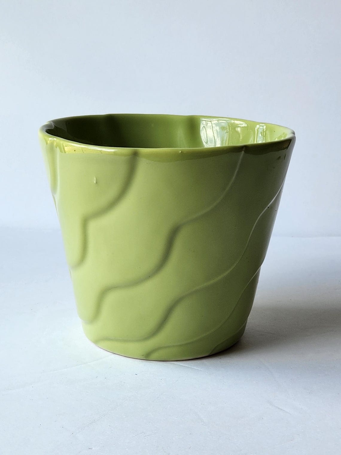 Vintage Ceramic Planter Wavy Design Art Pottery MCM Design - Etsy