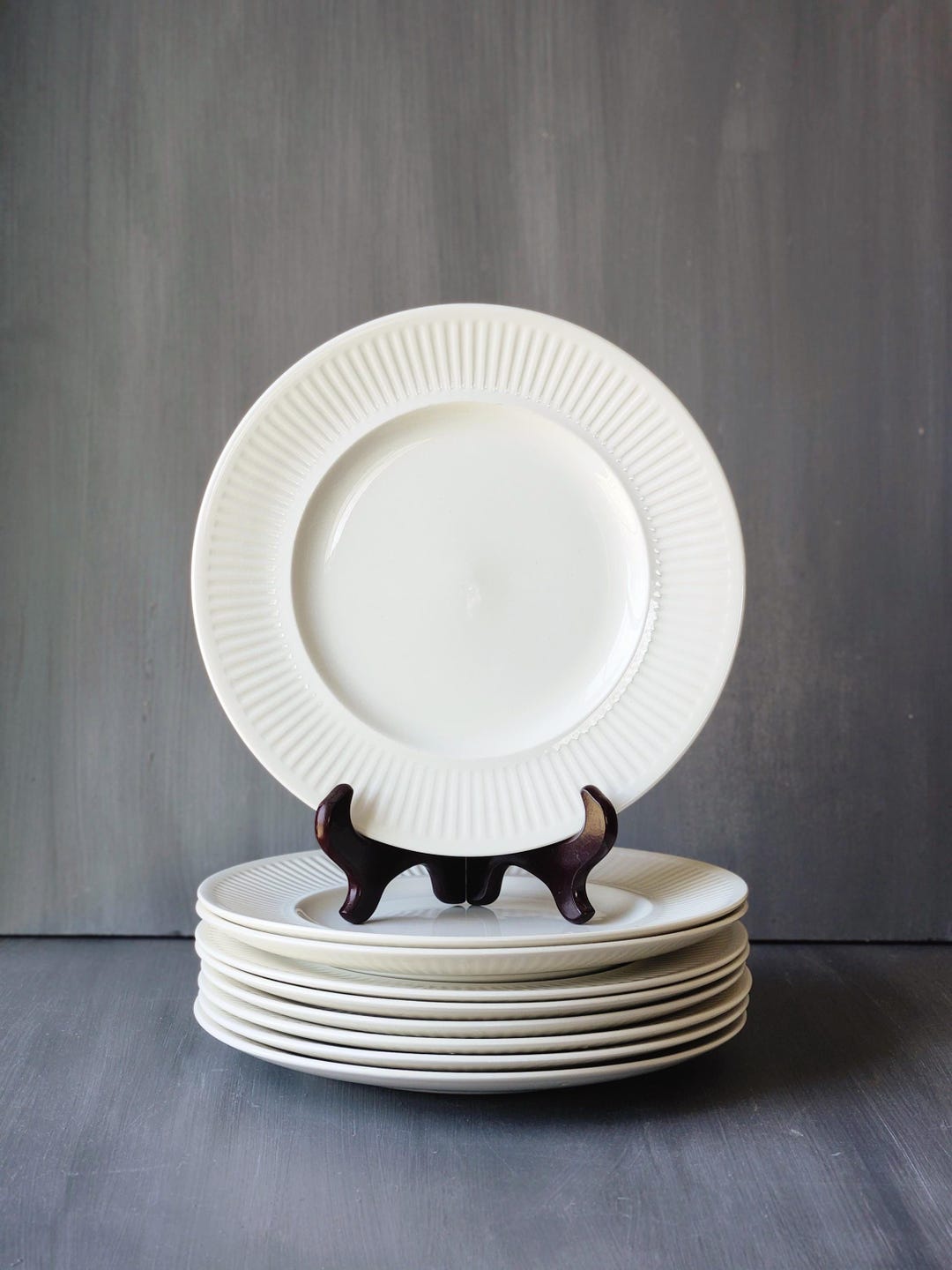 Johnson Bros Athena White Dinner Plates Vintage Ironstone Set of Nine ...