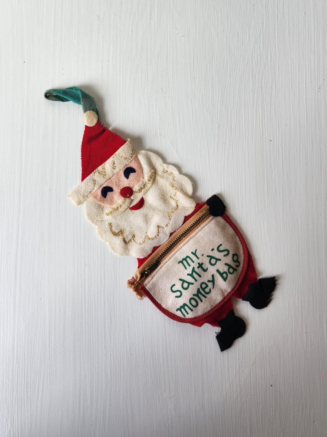 Vintage Santa Money Bag Holder Christmas Felt Decor - Etsy
