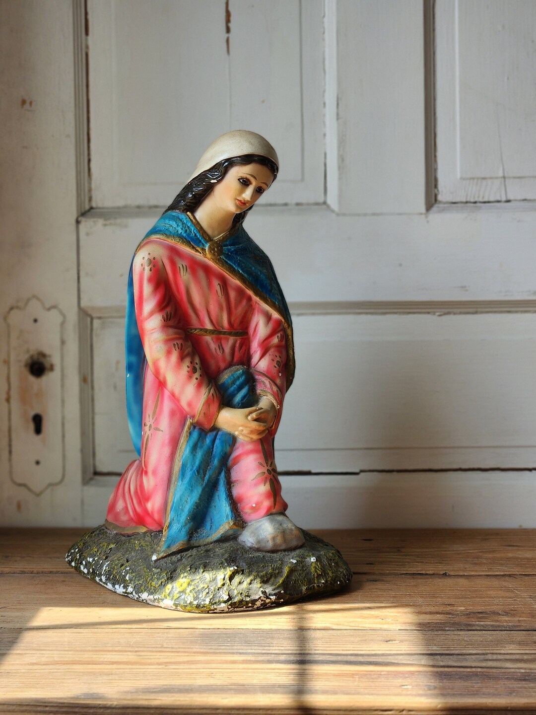 Vintage Mary Statue Plaster Nativity Figure - Etsy