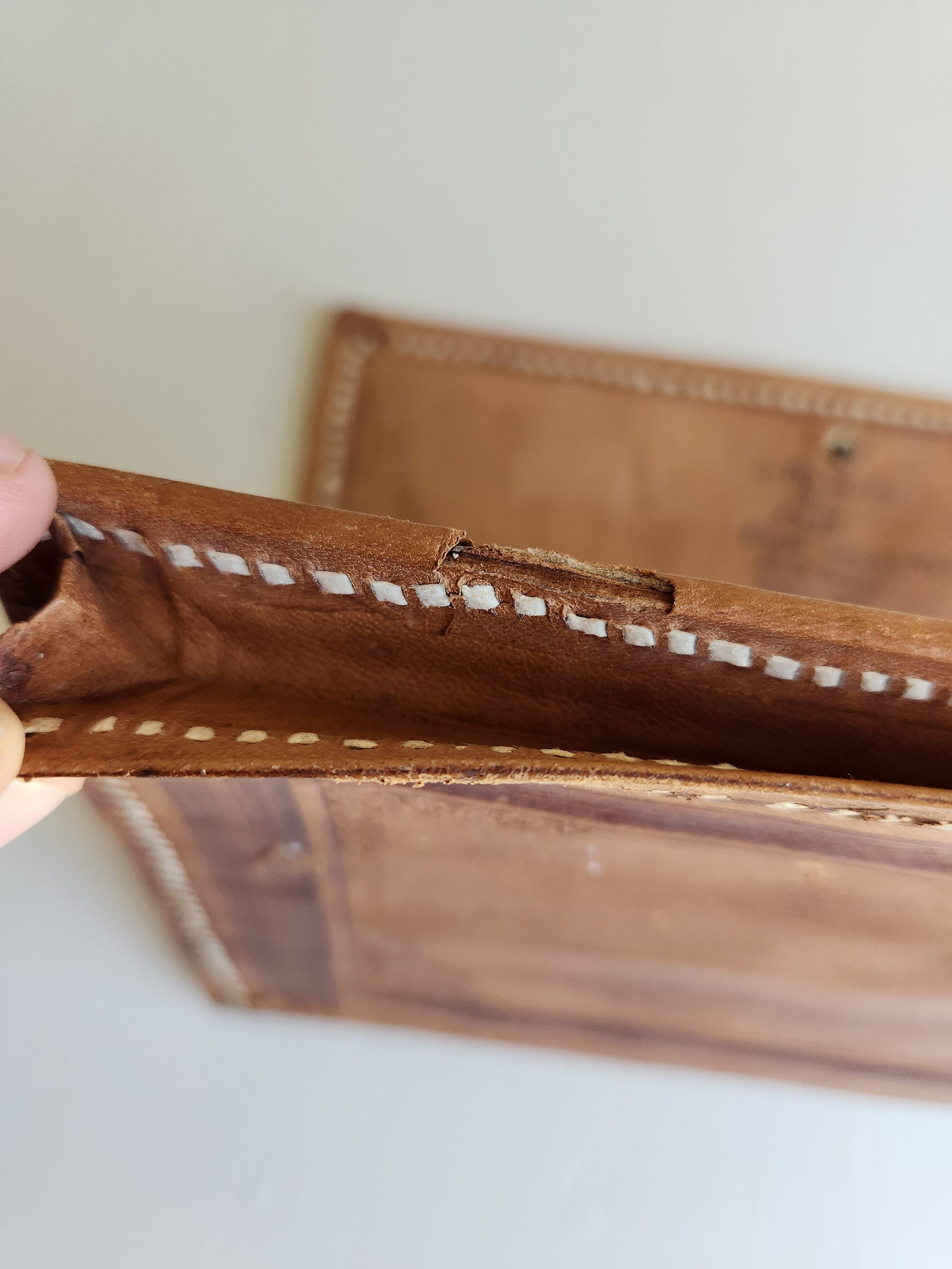 Vintage Tooled Leather Billfold Wallet Organizer Morocco - Etsy