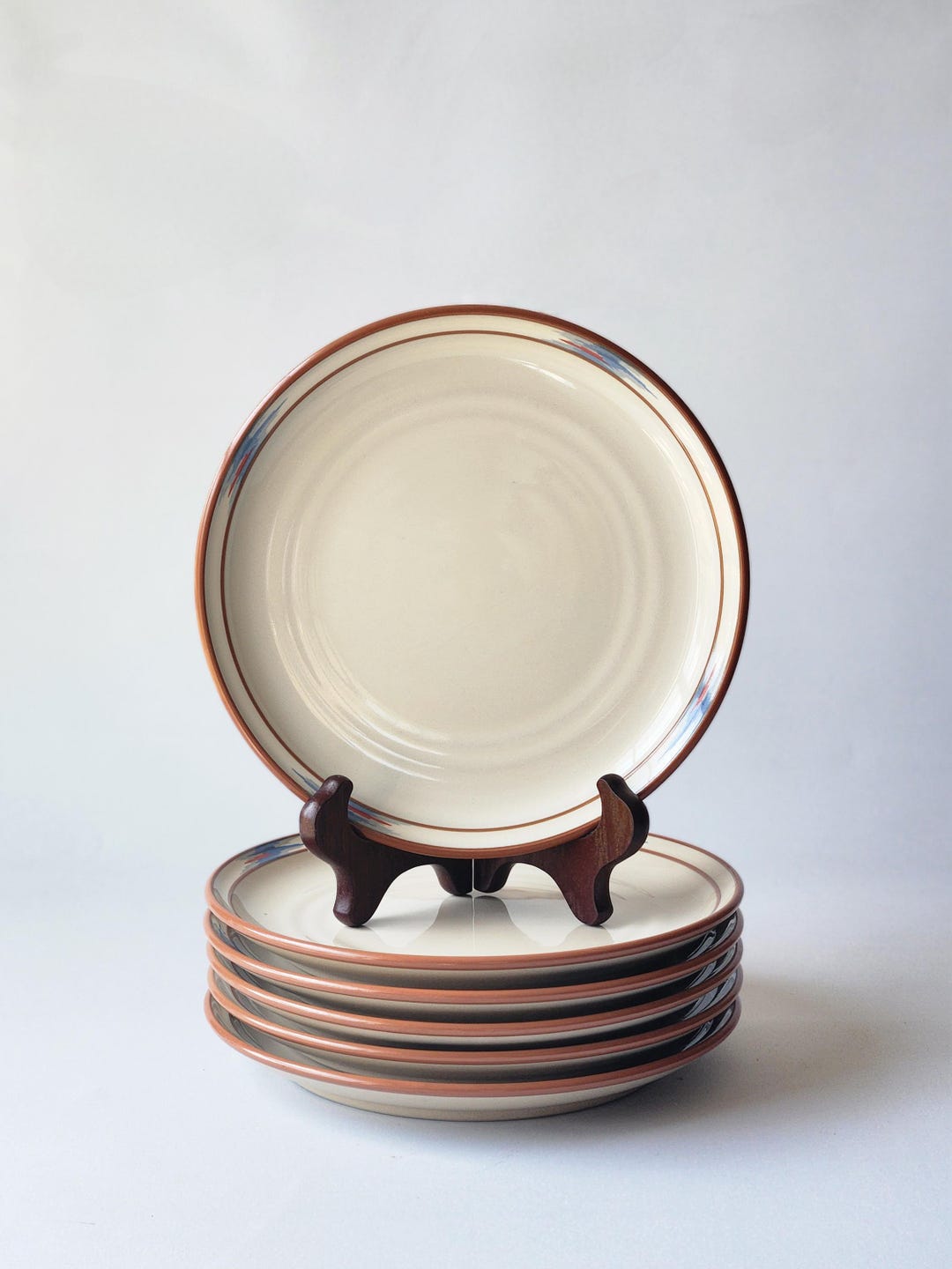 Noritake Raindance Santa Fe Stoneware Salad Plates 8675 Set of Six - Etsy