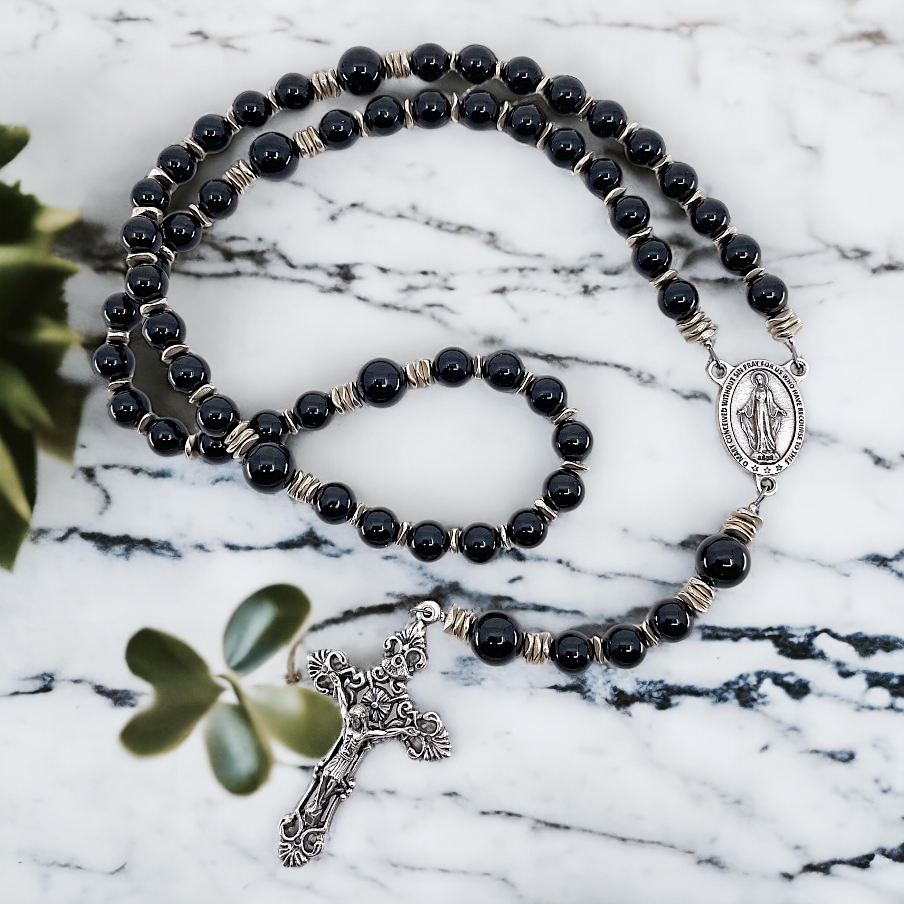 Black onyx rosary store