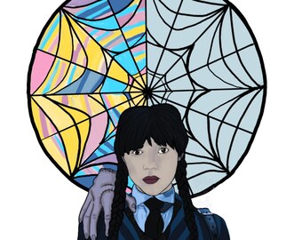 Wednesday Addams Enid Sinclair Netflix TV Series Window Scene Inspired ...