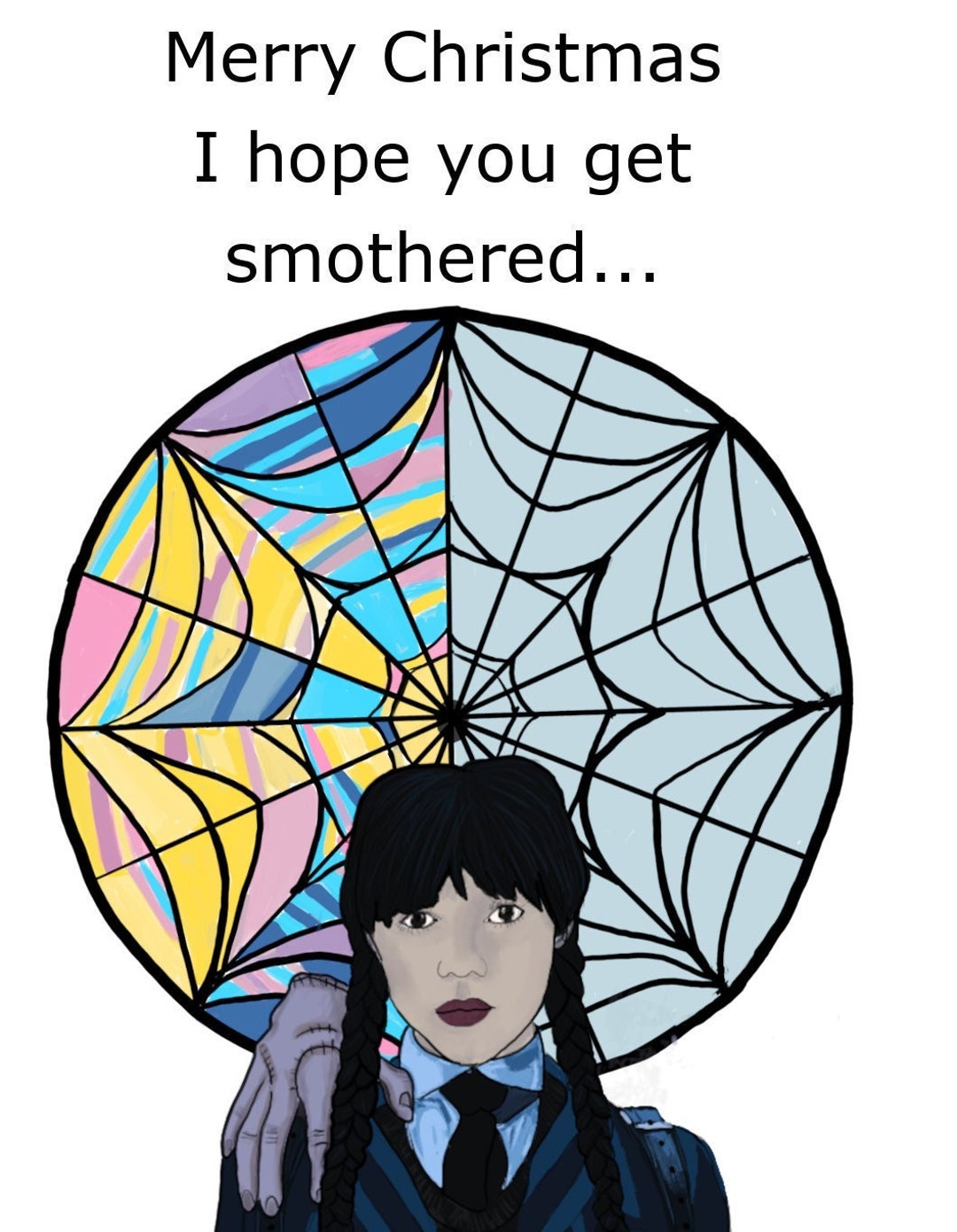 Wednesday Addams Christmas Card Funny - Etsy