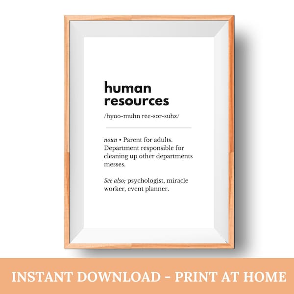 Minimalist Human Resources Wall Art - Etsy
