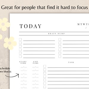 Daily Work Planner, Productivity Monotasking Planner, Daily Planner ...