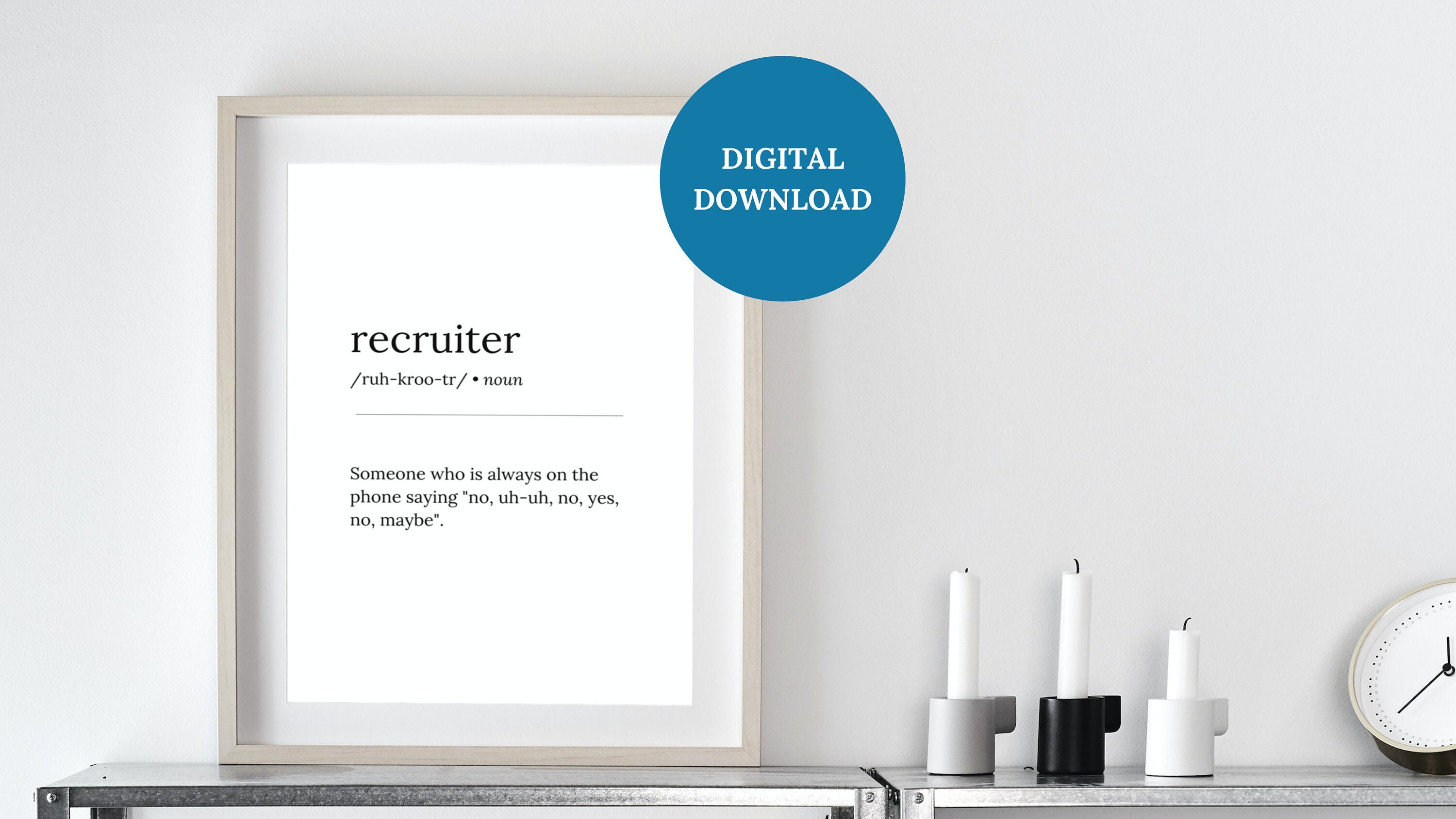 Recruiter Definition Print Recruiter Wall Art Recruiter Definition ...