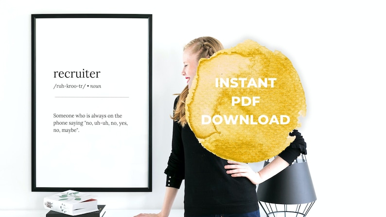 Recruiter Definition Print | Recruiter Wall Art | Recruiter Definition ...