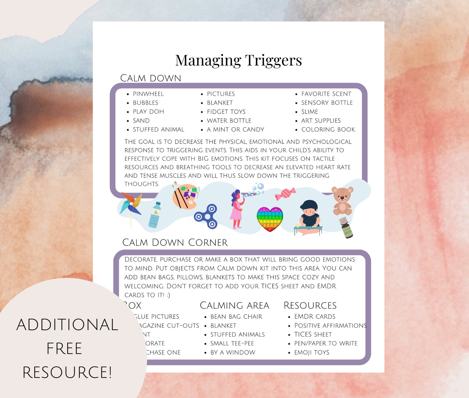 EMDR Resource Booklet for Kids - Etsy