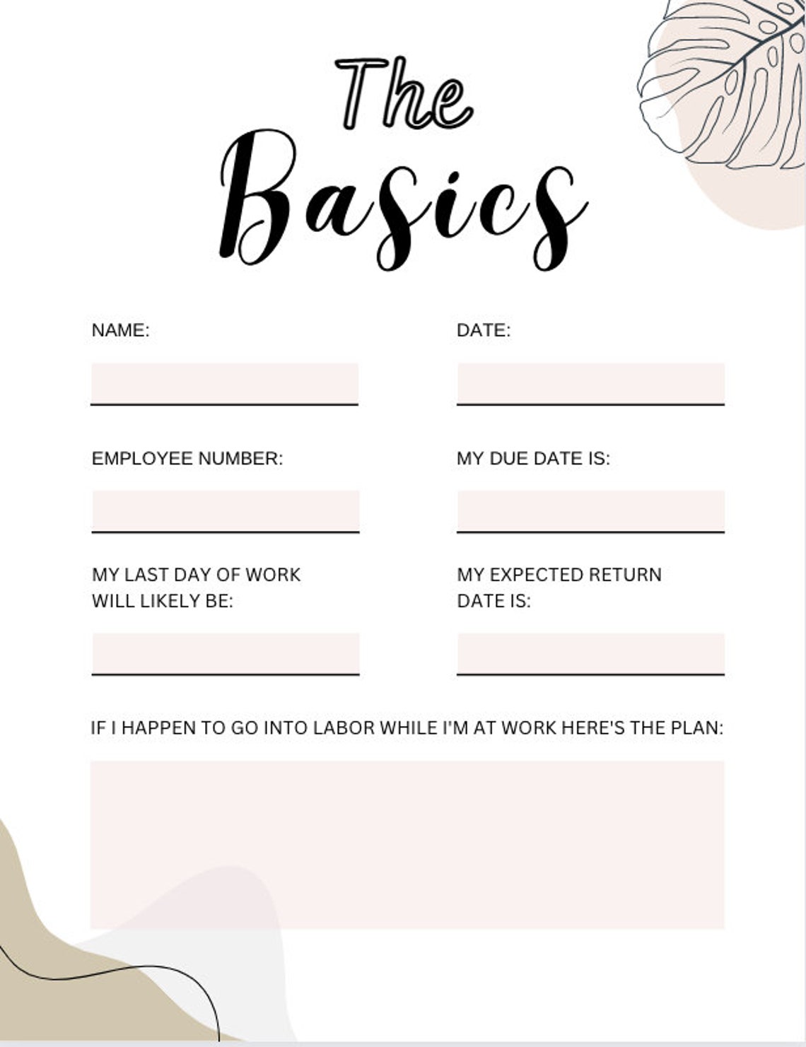 Maternity Leave Template for Working Moms | Digital Download Maternity ...