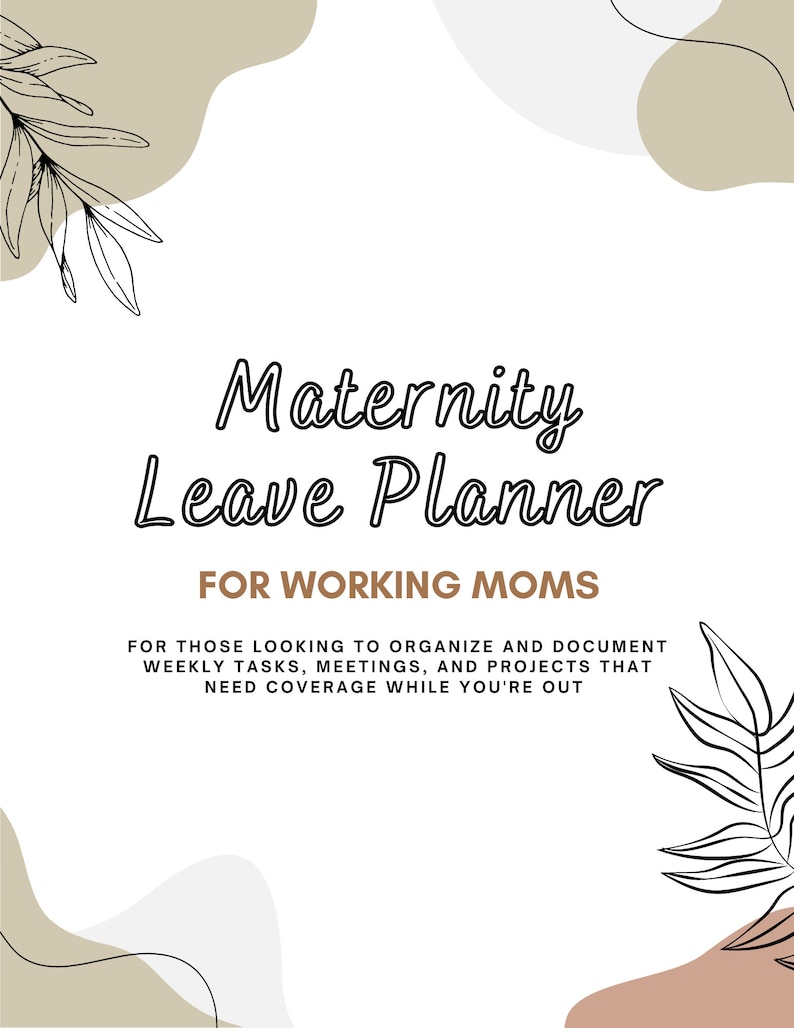 Maternity Leave Template for Working Moms | Digital Download Maternity ...